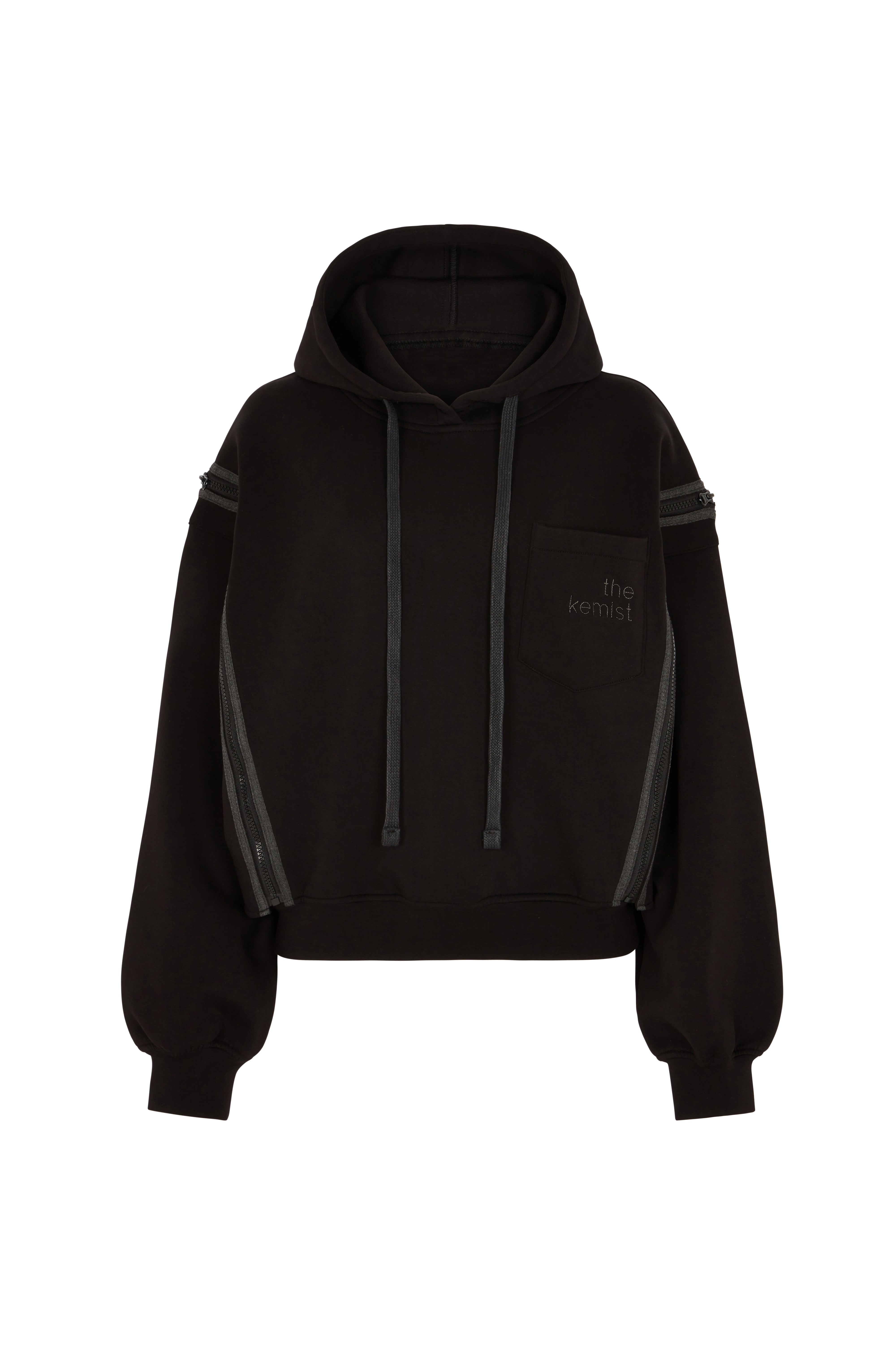 MIYAKO LUXE HYBRID HOODIE IN BLACK AND GREY – THE KEMIST